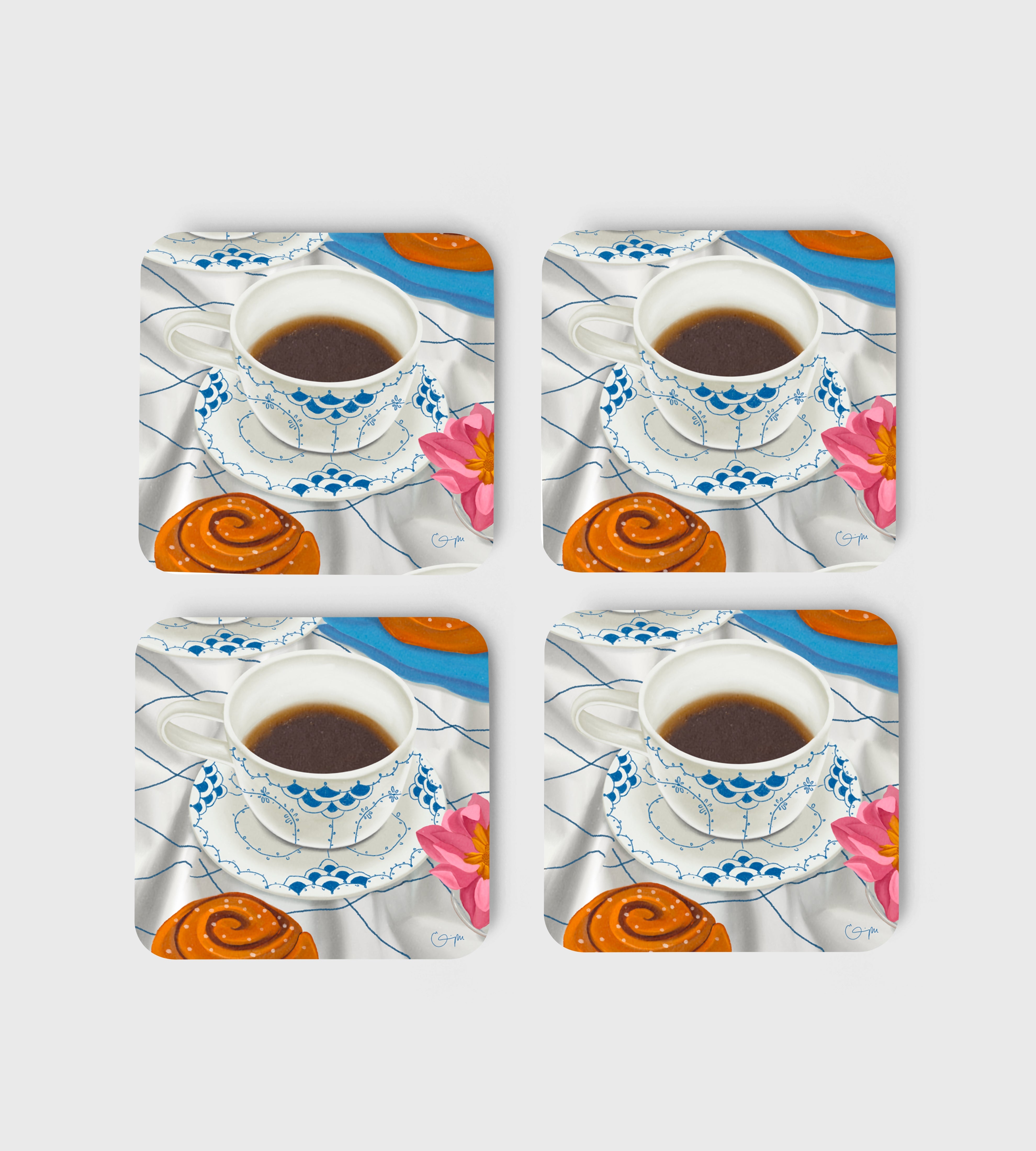 Elin PK Glasunderlägg 4-pack Bryggkaffe - Elin PK