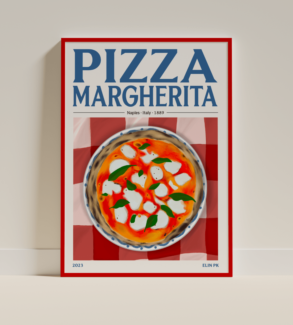 Elin PK Pizza Margherita Food Poster - Elin PK
