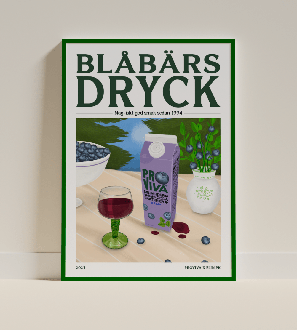 ProViva x Elin PK Blåbärsdryck Poster - Elin PK